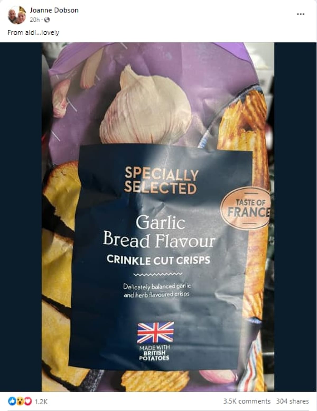 Viral Sensation: ALDI's £1.15 Garlic Bread Crisps Take Social Media by ...