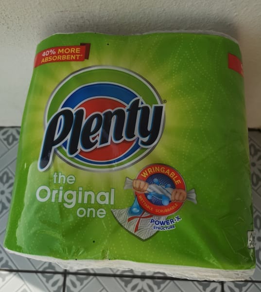 Plenty Kitchen Roll, 6 Rolls, 2-Ply, £6.07 at Amazon