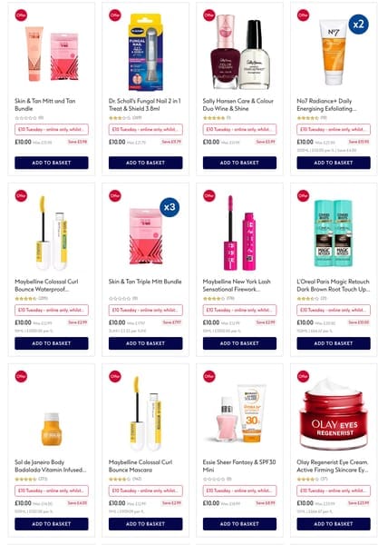 £10 Tuesday Online Only. at Boots