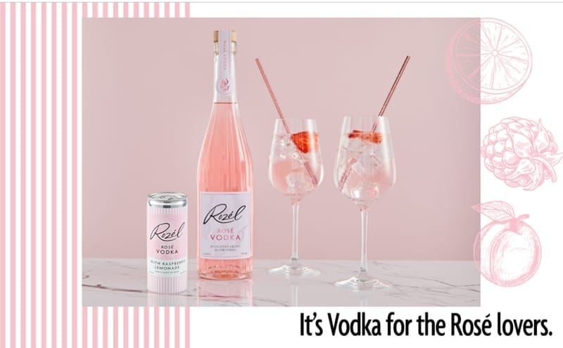 Rozl Rose Vodka, White Peach & Raspberry Flavoured Vodka, 37.5% - 70cl ...