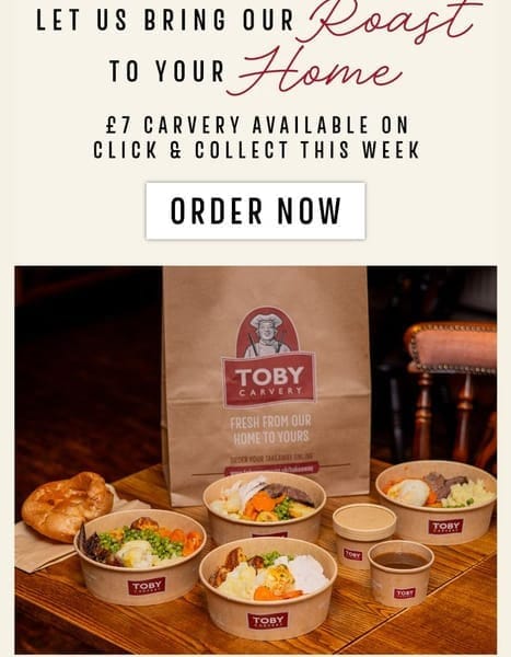 £7 Toby Carvery / £8.99 King Size Inc C&C Tuesday Until Friday at Toby ...