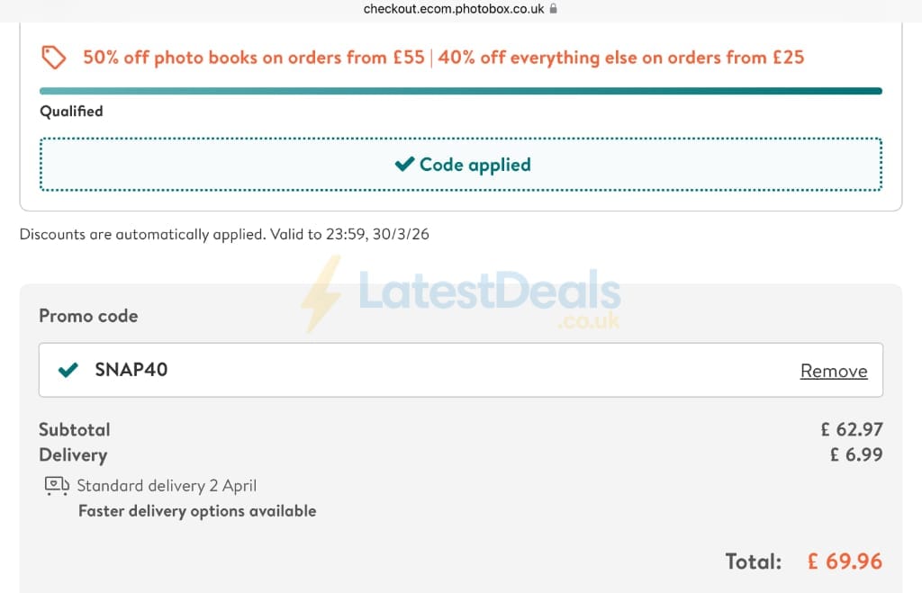 Photobox Discount Code - 70% Off in April 2026