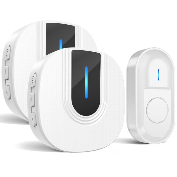 Wireless Waterproof Doorbell Kit with 55 Chimes, Battery Operated, £9. ...