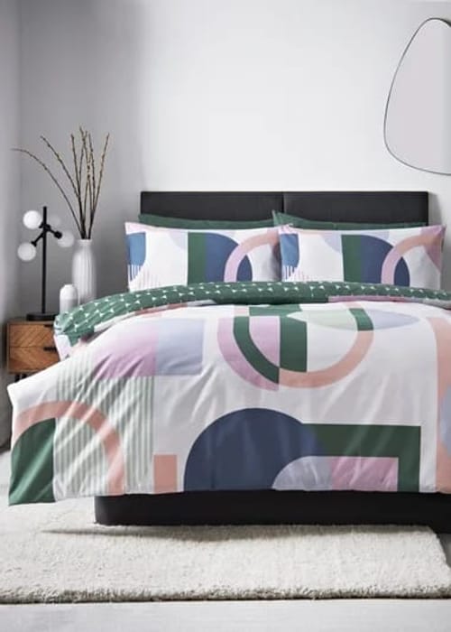 Multi Geo Panel Duvet Set - Single, £7 at Matalan