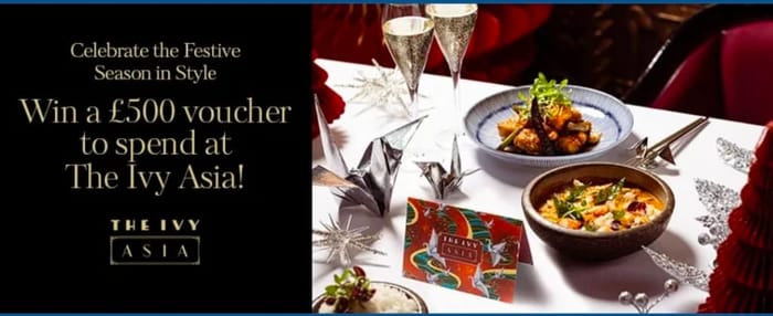 WIN a £500 Voucher to Celebrate the Festive Season at the Ivy Asia!