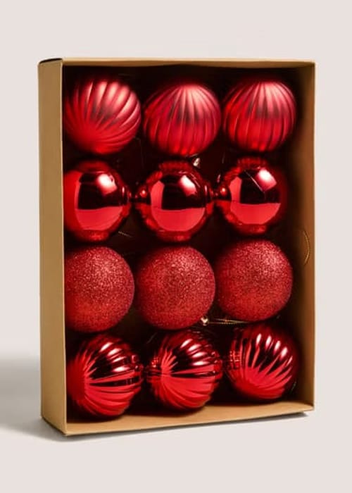 12 Pack Red Baubles, £2.62 at Matalan