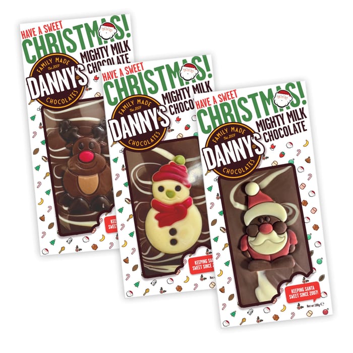 Danny's Christmas Chocolate Gift Box - 3 Large 100g Christmas Chocolate ...