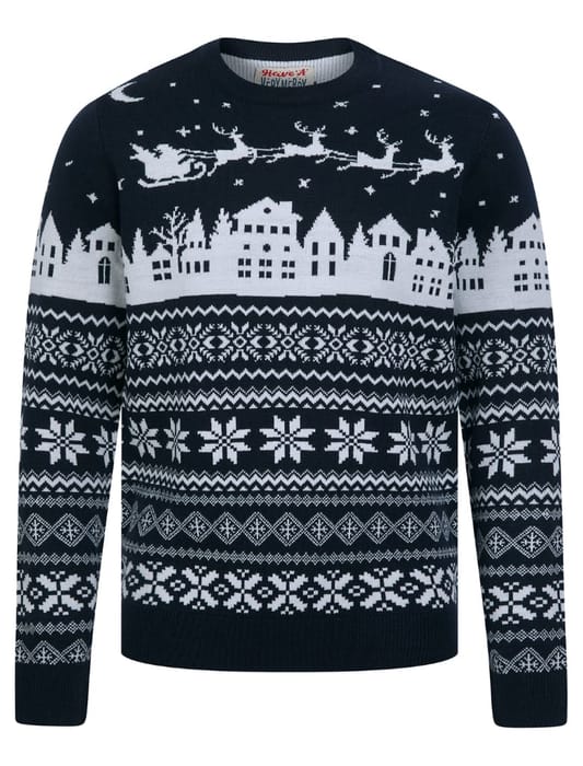 Mens Fly Knitted Christmas Jumper £14.99 with Code (2 Colours to Choose ...