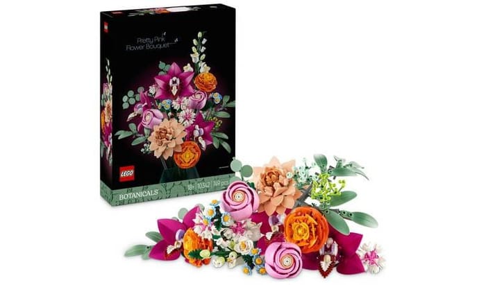 LEGO Botanicals Pretty Pink Flower Bouquet Decor Set 10342, £37 at Argos