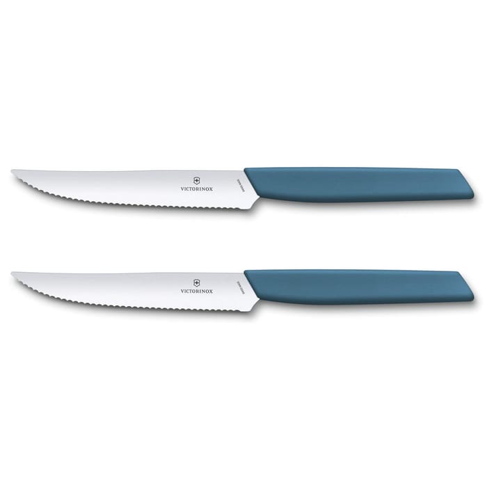 Victorinox Swiss Modern Steak Knife Set, Extra Sharp, Blue, £12.14 at ...