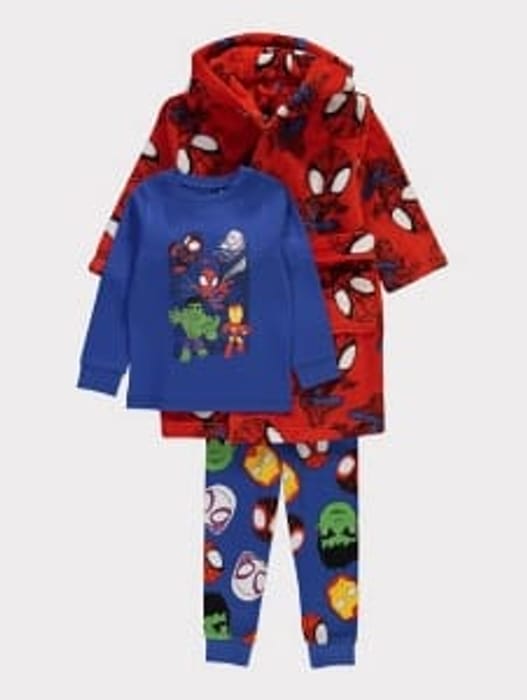 Marvel Spider-Man Pyjamas and Dressing Gown Set- 3 to 5 Years, £10 at ASDA