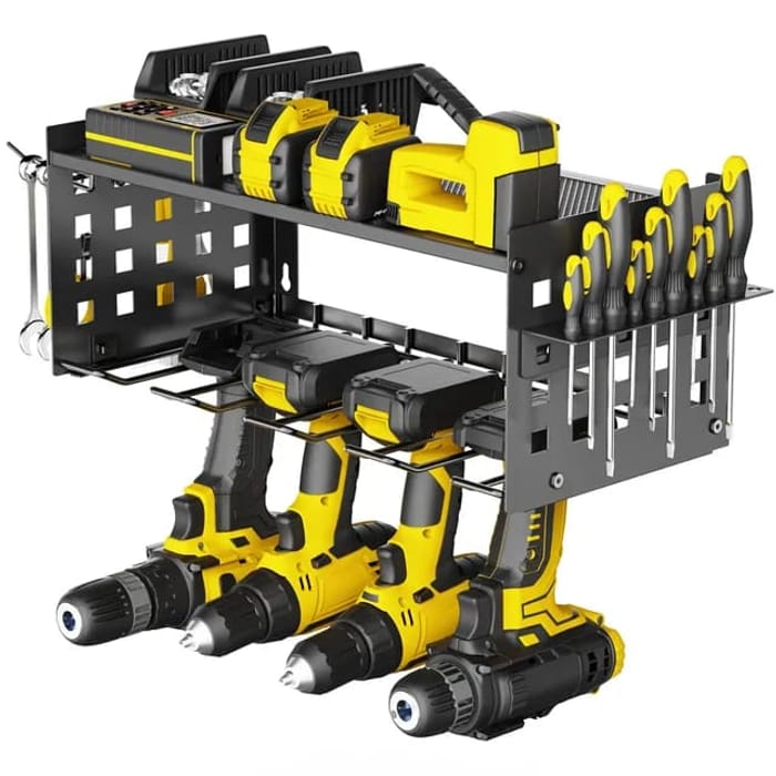 2 Layer Wall Mounted Power Tool Organizer with 4 Holders, £6.59 at ...