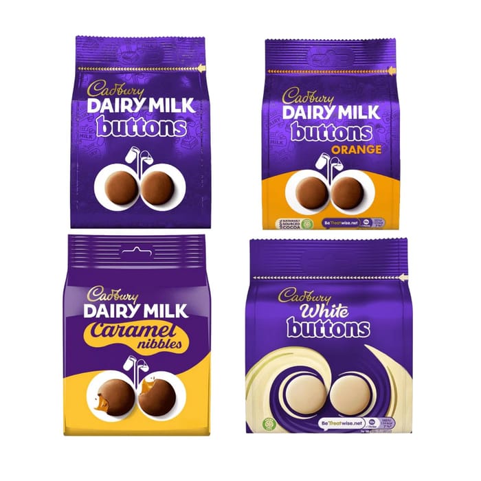 4 x 85g Packs Cadbury Buttons Assortment Box at Discount Dragon
