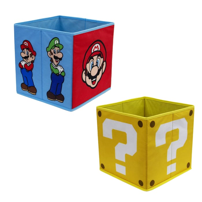 Nintendo Super Mario 2 Pack Officially Licensed Foldable Storage Boxes ...