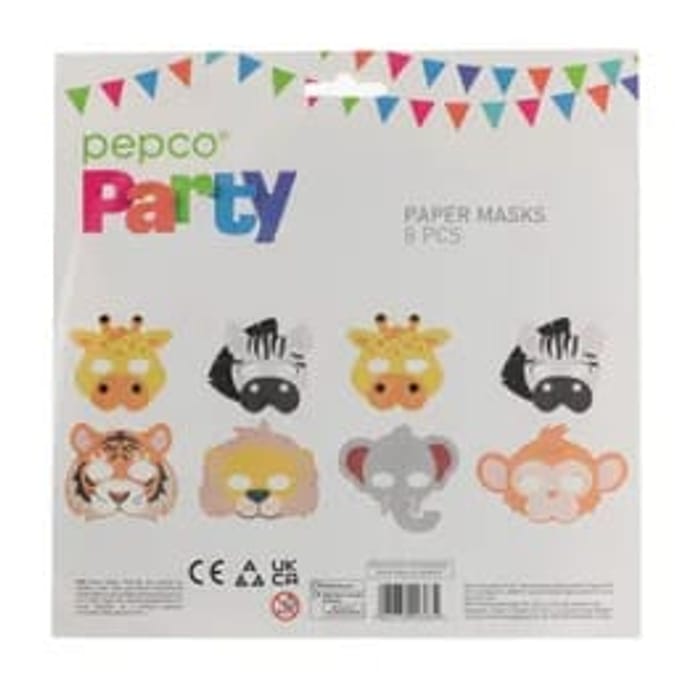 Paper Animal Masks- Assorted (Pack Of 8), £1 at Poundland
