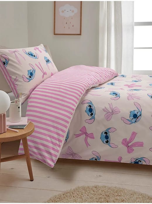 Disney Stitch Pink Bows Reversible Duvet Set, £10.97 at ASDA