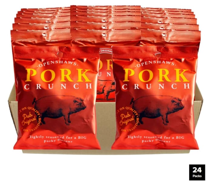 48 x 20g Bags Openshaws Pork Crunch Just £20 at Nutricircle