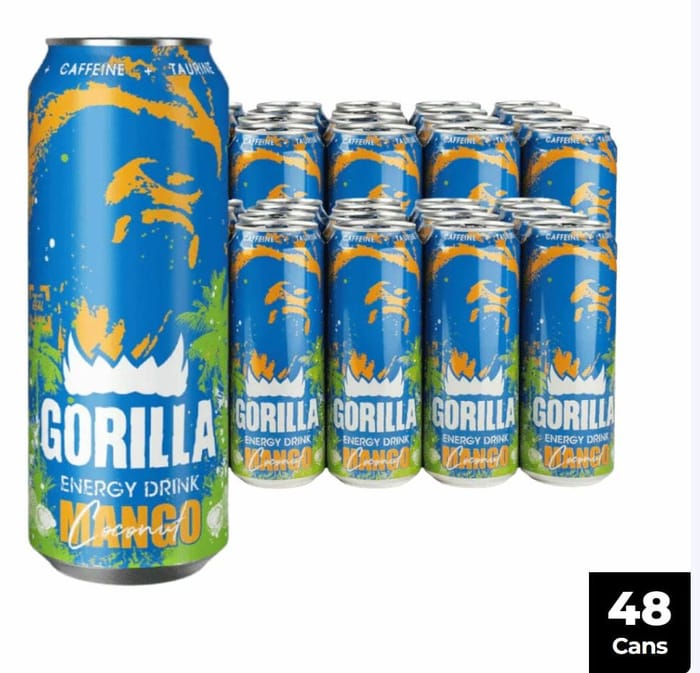 Save 79% - 48 X 250ml Cans Gorilla Energy Drink Mango-Coconut - £9.99 ...