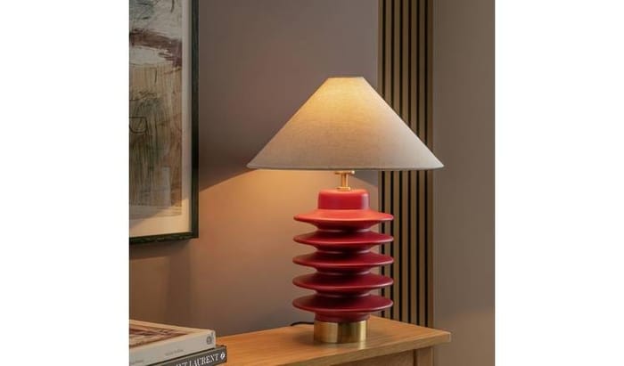 Habitat Emir Totum Mango Wood Base Only Table Lamp - Red, £33.33 at Argos