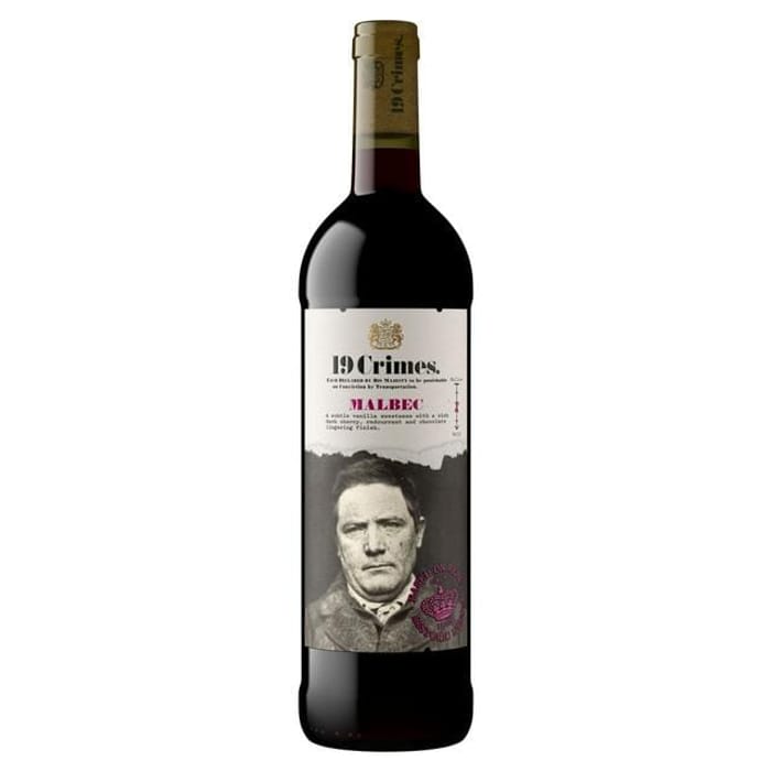 19 Crimes Malbec Red Wine 75cl, £8 at Sainsbury's