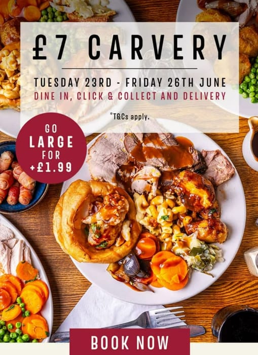 £7 Toby Carvery / £8.99 King Size Inc C&C Tuesday Until Friday at Toby ...