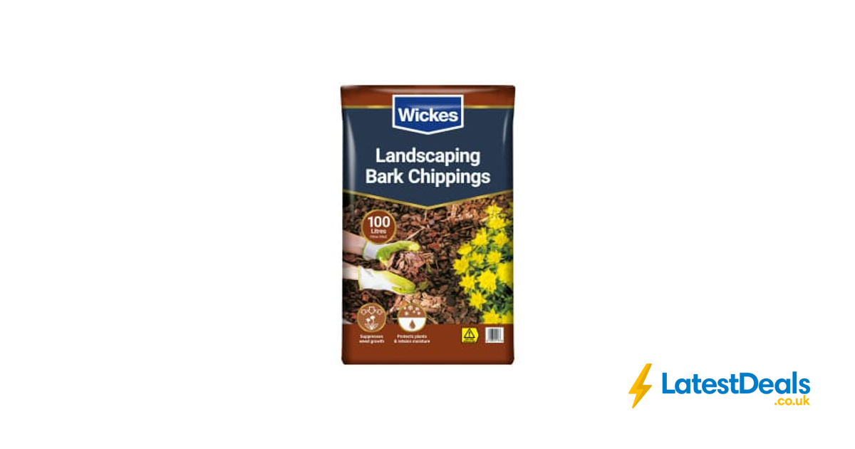 Wickes Bark Chippings 100L, £10 at Wickes