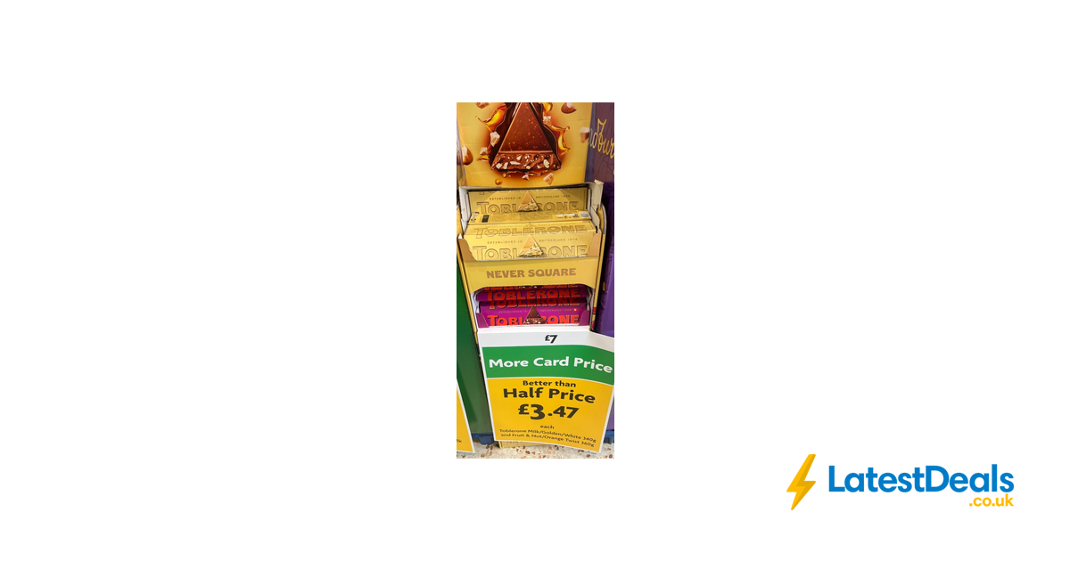 Toblerone - Original , Fruit + Nut , White Chocolate , Gold, £3.47 at ...