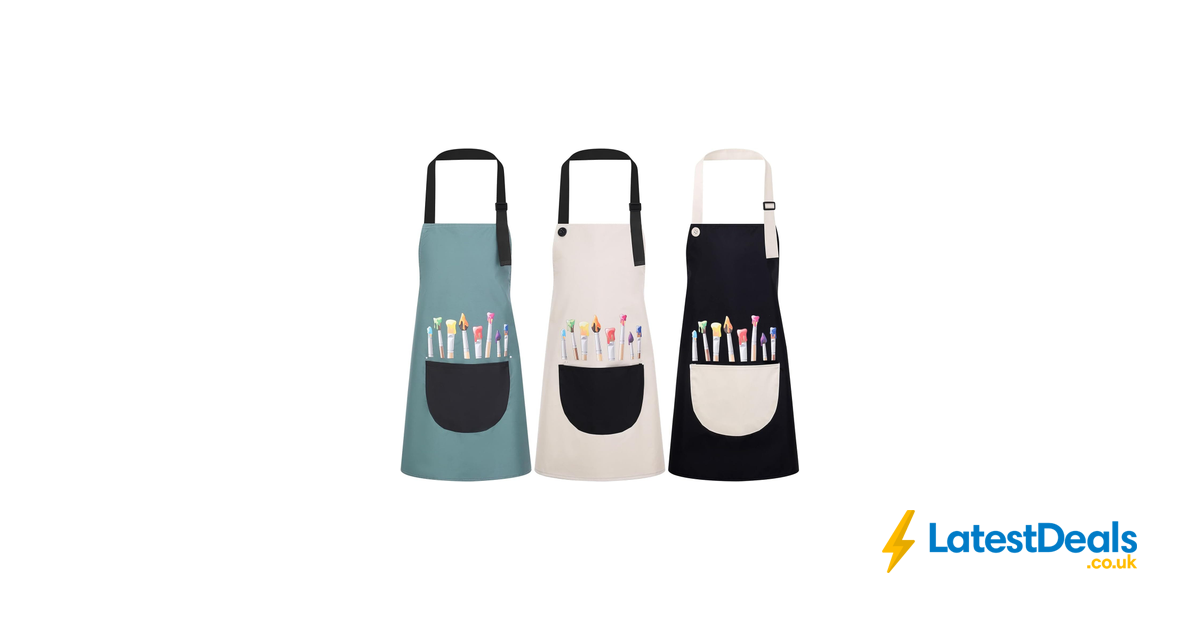 GSrenyu 3-Pack Kids Painting Aprons, Waterproof Artist Apron, £4.99 at ...
