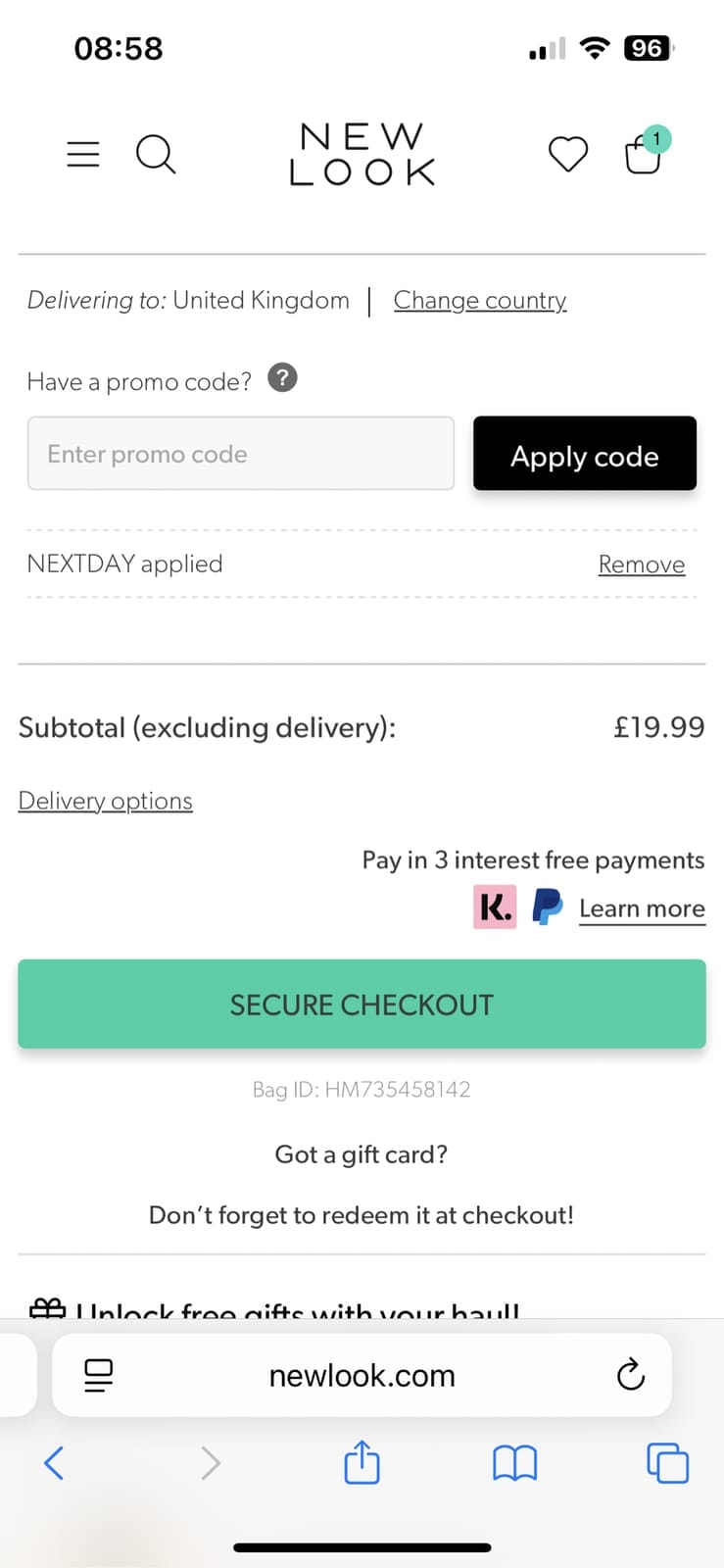 Free next Day Delivery